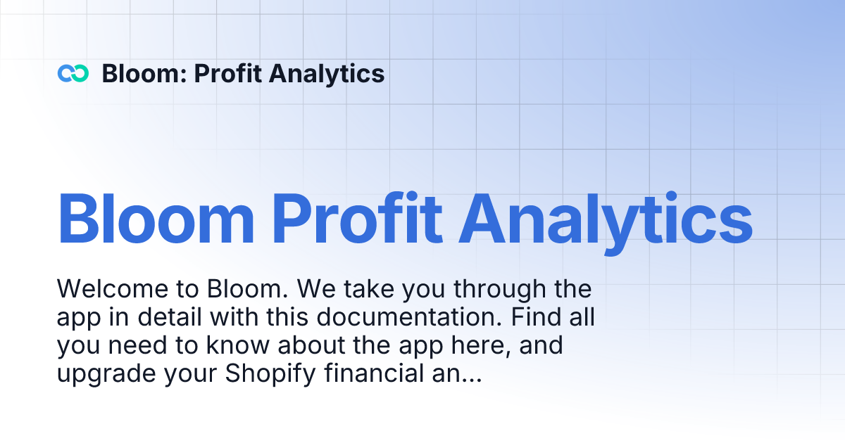 Bloom Profit Analytics | Bloom: Profit Analytics