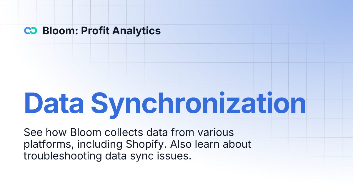 Data Synchronization | Bloom: Profit Analytics
